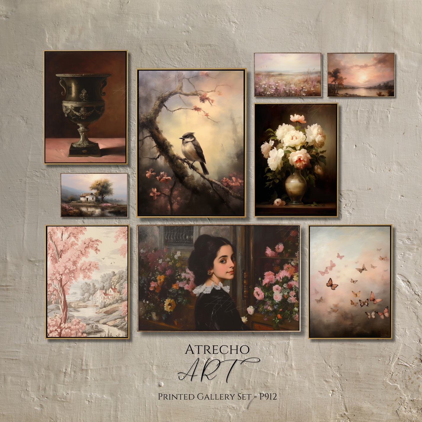 SET OF NINE Prints | P912 | Soft Pink Collection – Atrecho Art