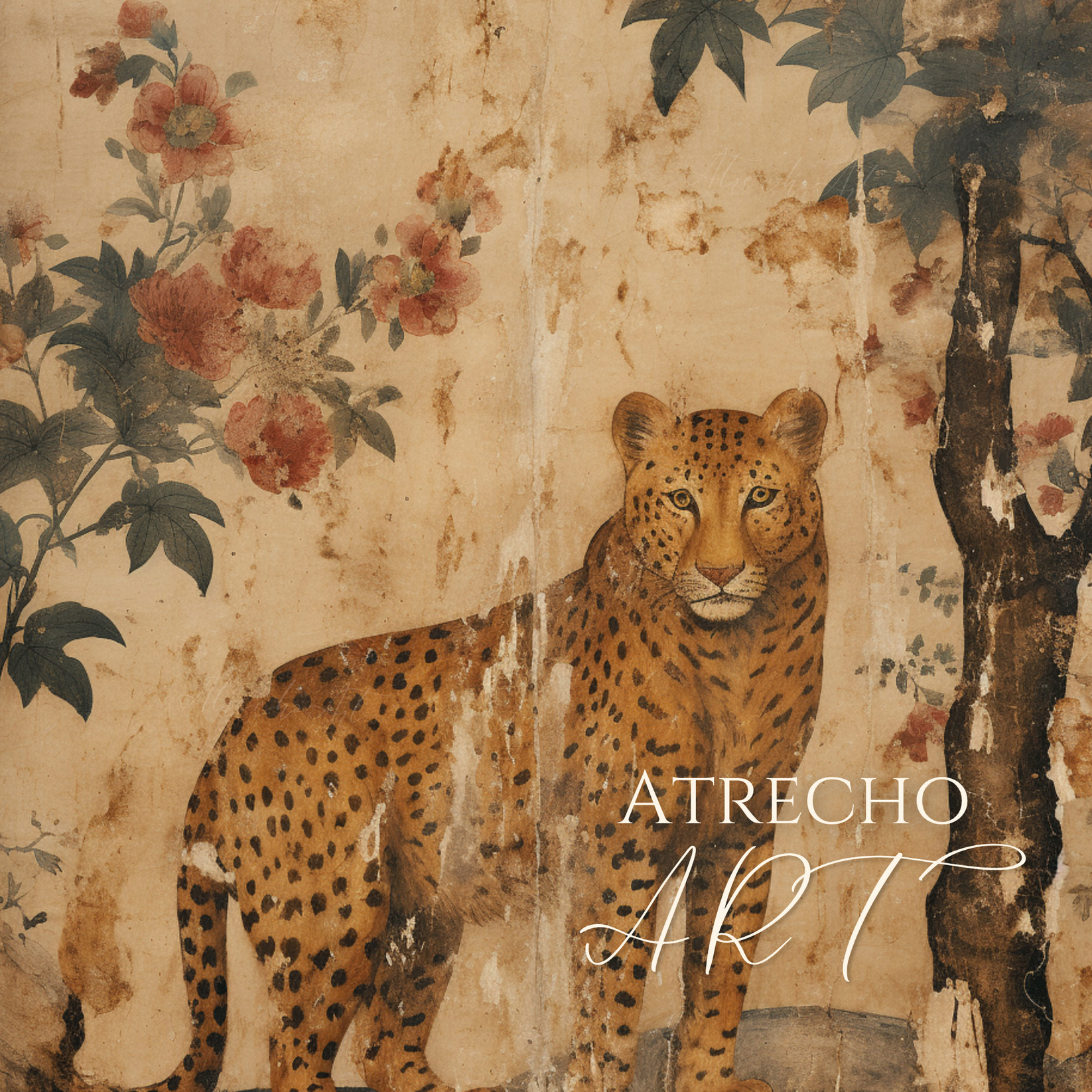 Vintage Leopard Print LEOPARD | Antique Animal Wall Art Academia ...
