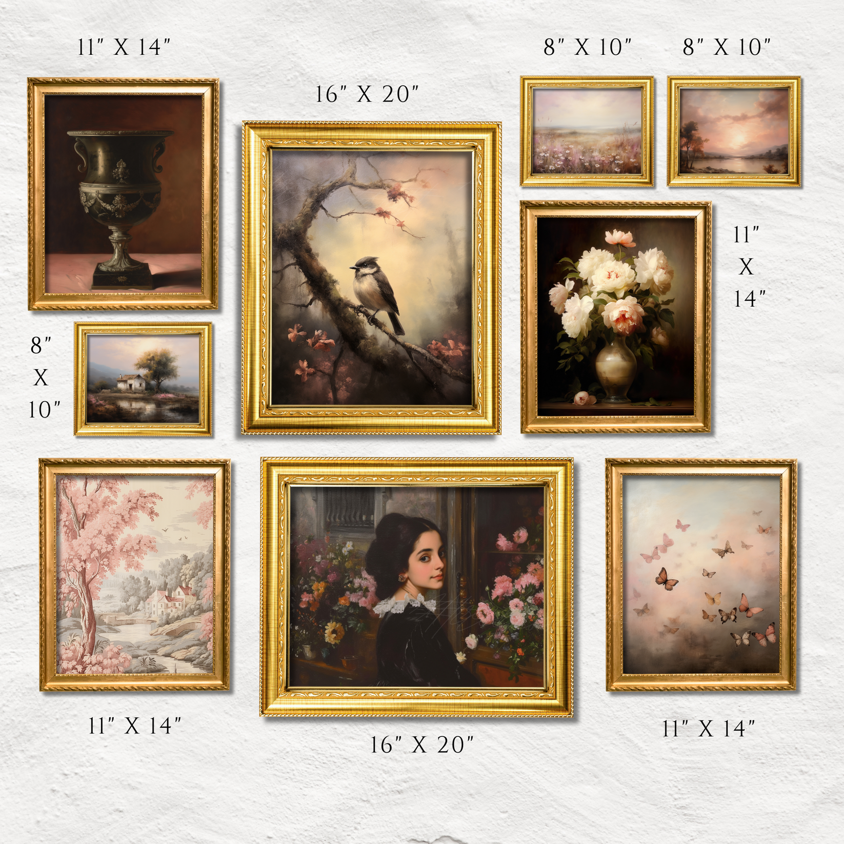 SET OF NINE Prints | P912 | Soft Pink Collection – Atrecho Art