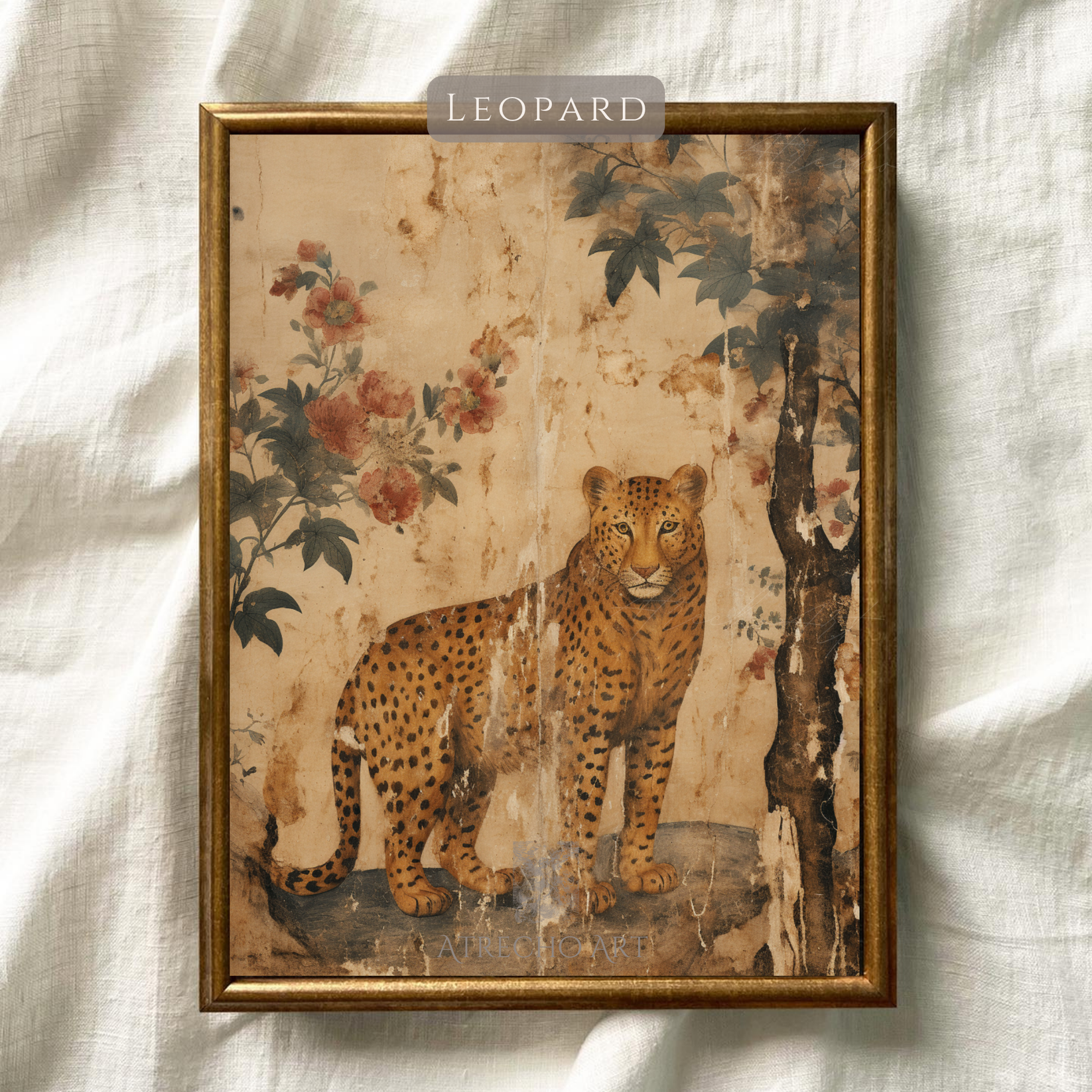 Vintage Leopard Print LEOPARD | Antique Animal Wall Art Academia ...