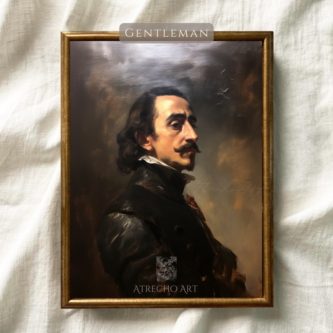THE GENTLEMAN | Classic Portrait Painting | Moody Aesthetic Print | PE ...