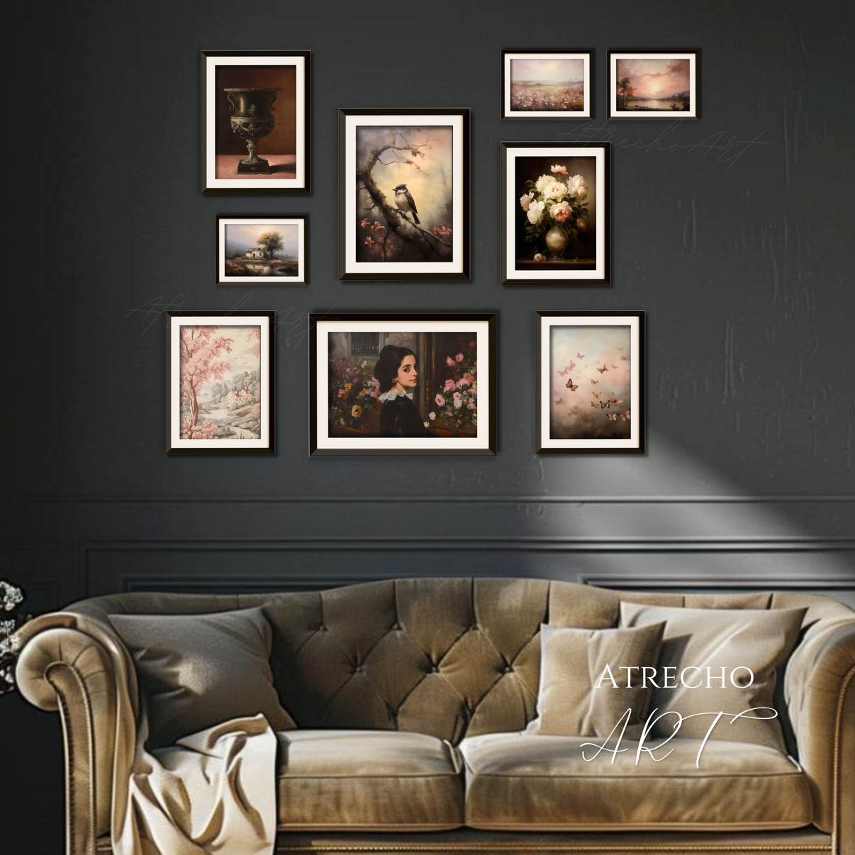 SET OF NINE Prints | P912 | Soft Pink Collection – Atrecho Art