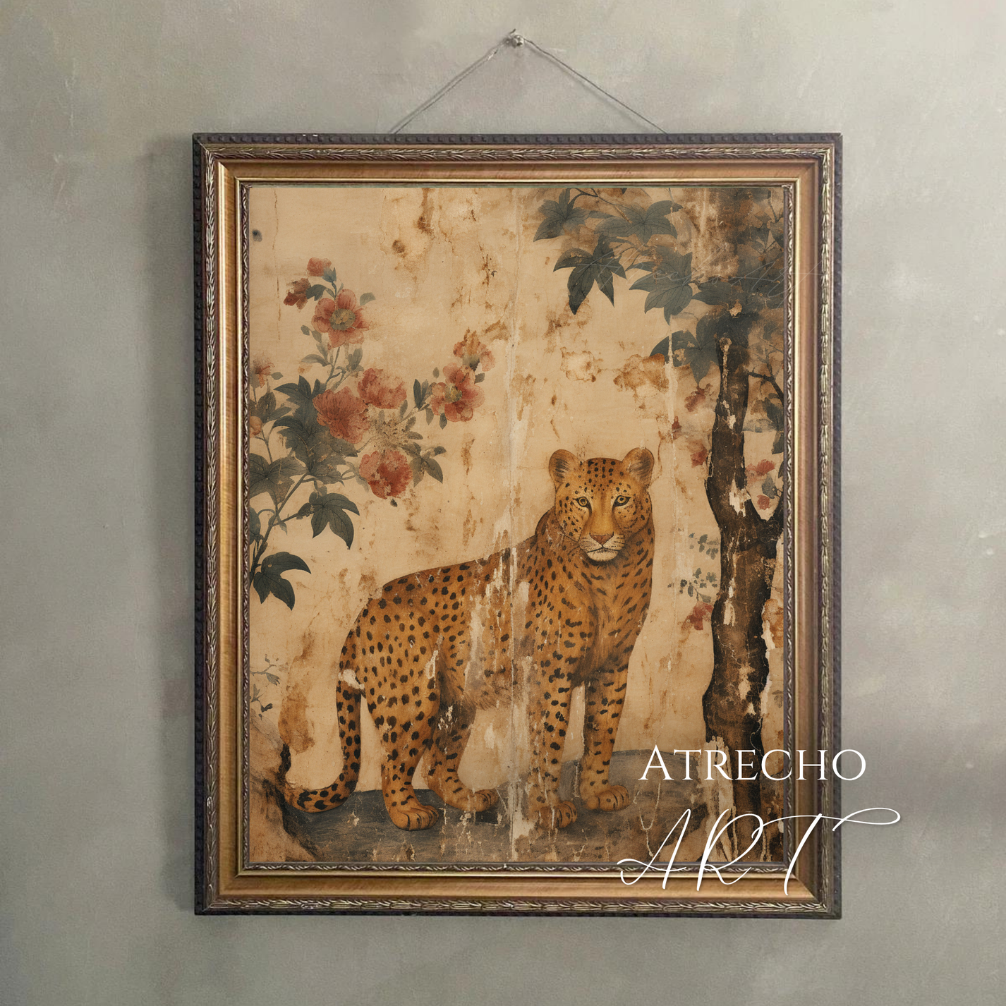 Vintage Leopard Print LEOPARD | Antique Animal Wall Art Academia ...
