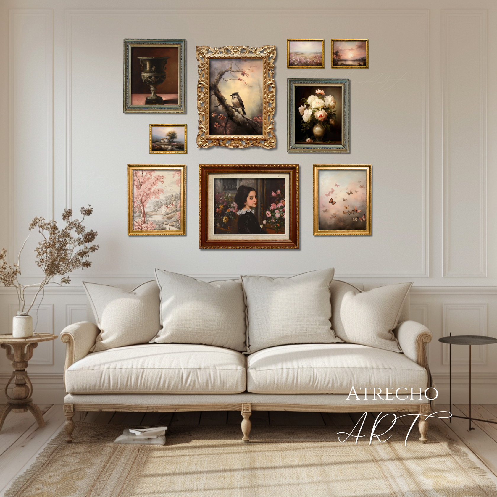 SET OF NINE Prints | P912 | Soft Pink Collection – Atrecho Art