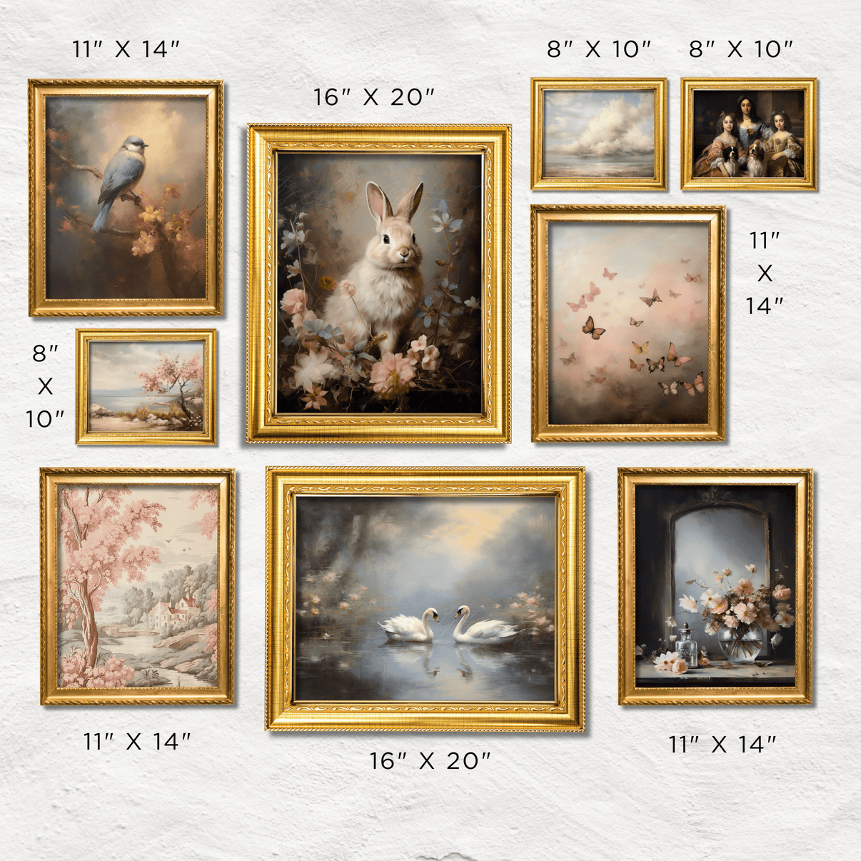 SET OF NINE Prints | P922 | Coquette Collection – Atrecho Art